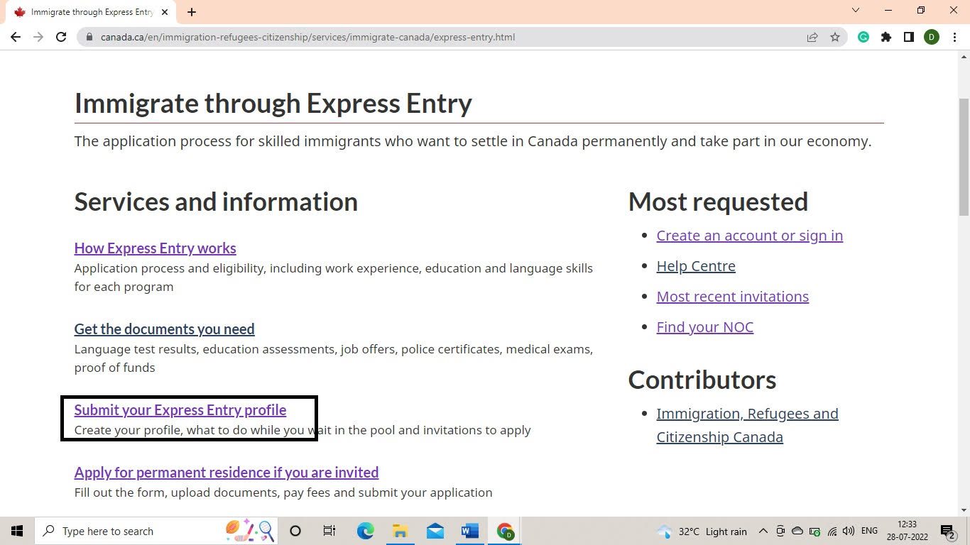 Express Entry Profile Creation for Canada Immigration Express Entry Profile Creation for Canada Immigration